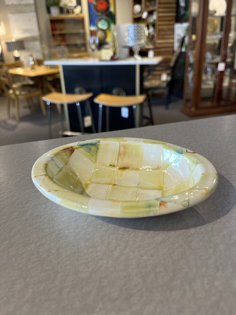 5.5" MacKenzie Childs Courtly Check Parchment Enamel Soap Dish – Hertel ...